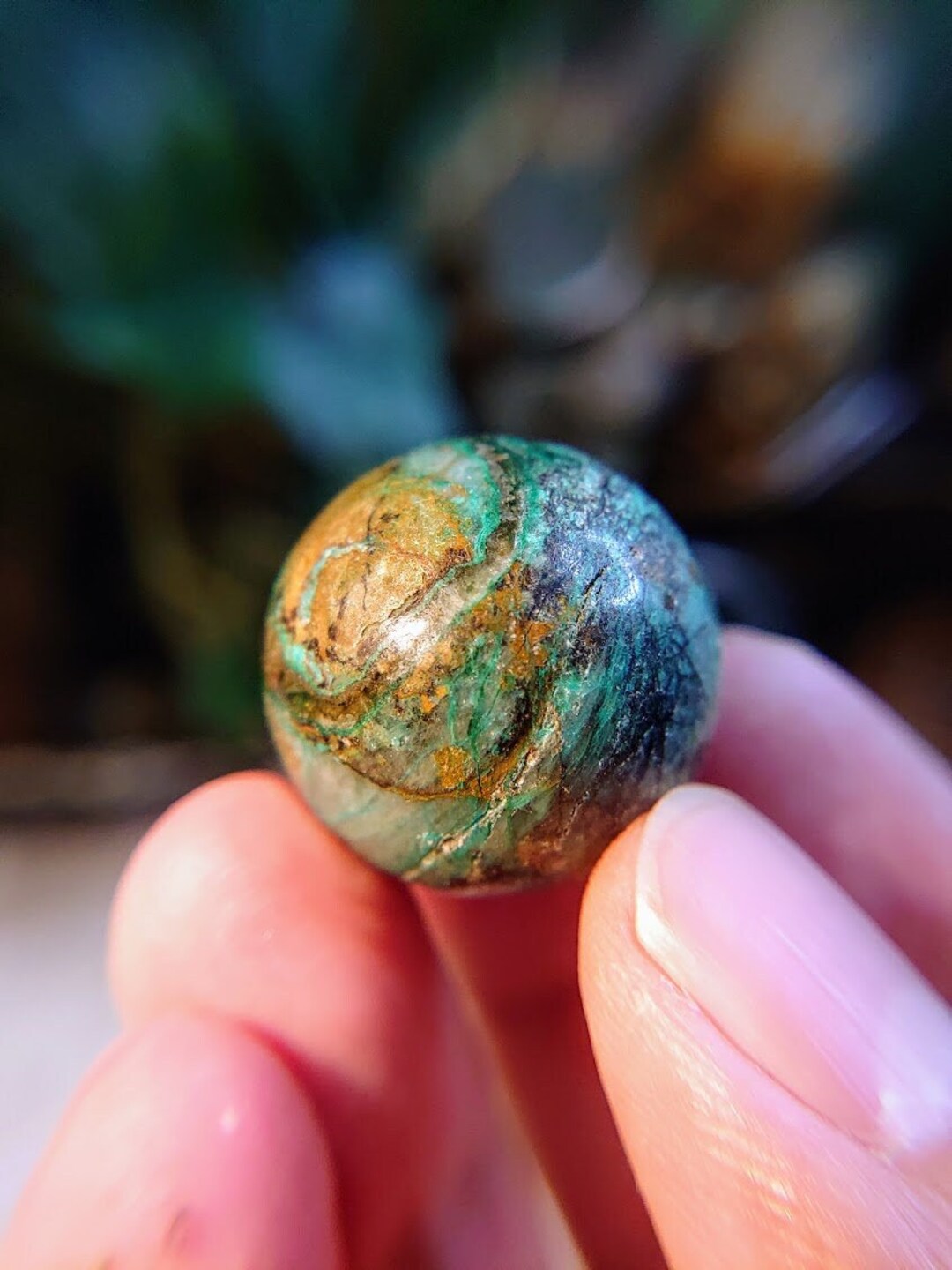 1" Chrysocolla & Shattuckite Sphere From Kaokoveld, Namibia for Altar ...