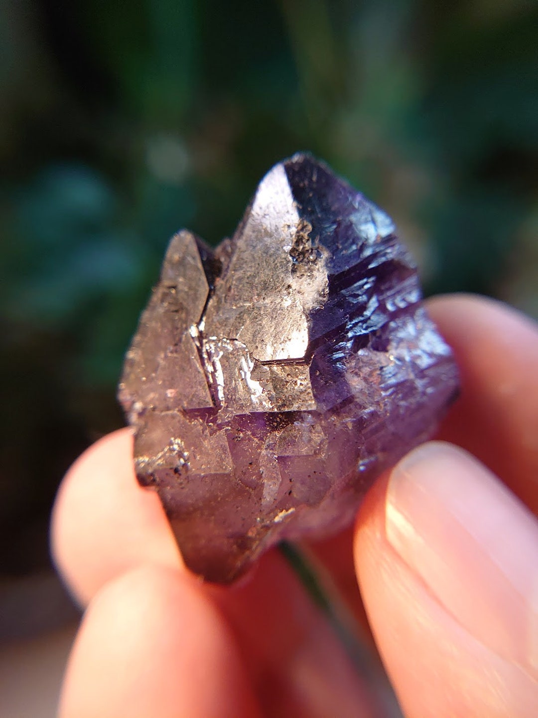 Dark Amethyst Cluster With Goethite From Espírito Santos, Brazil for ...