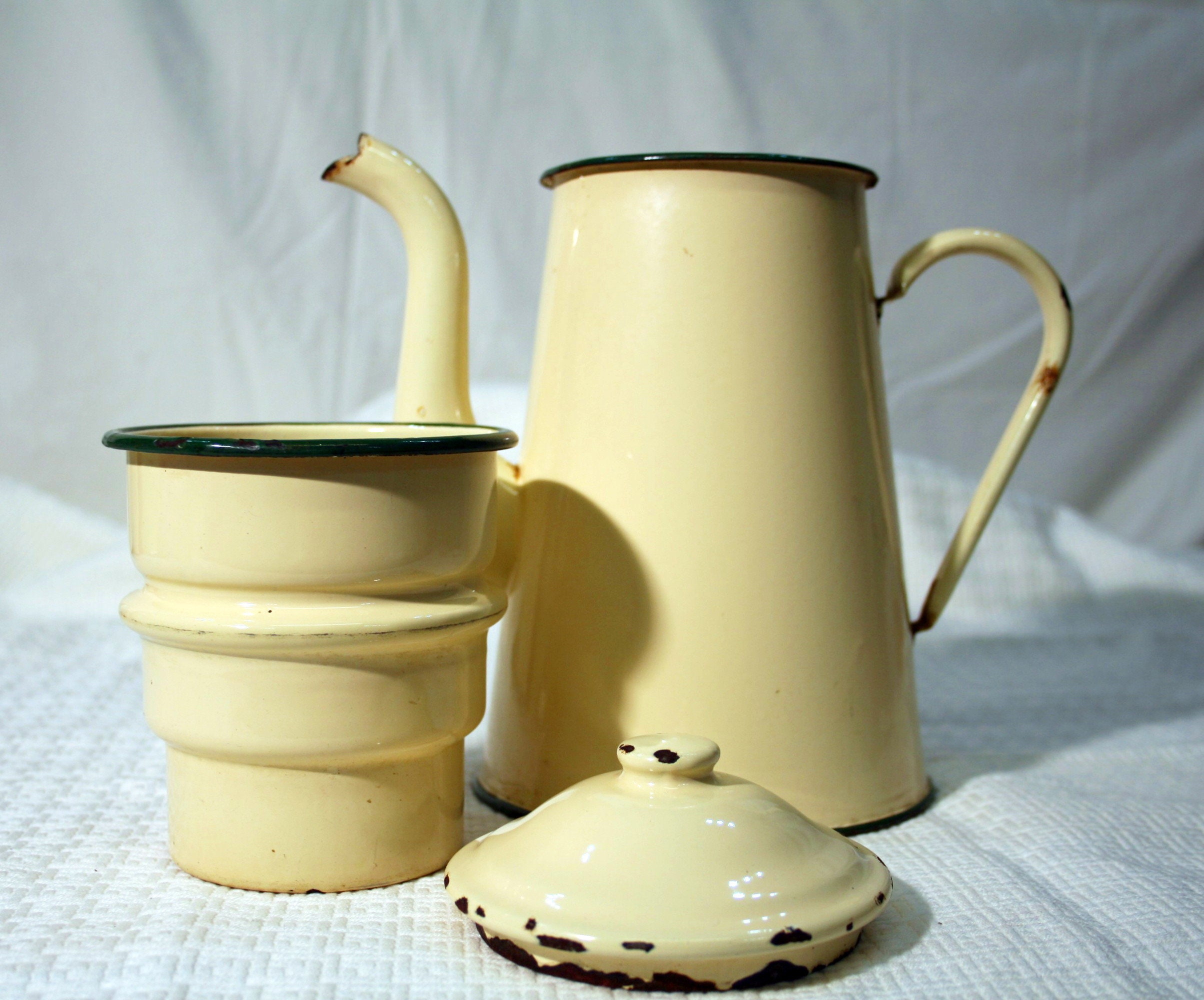 Coffee Maker Enamel Coffee Maker Vintage Enamelware | Etsy