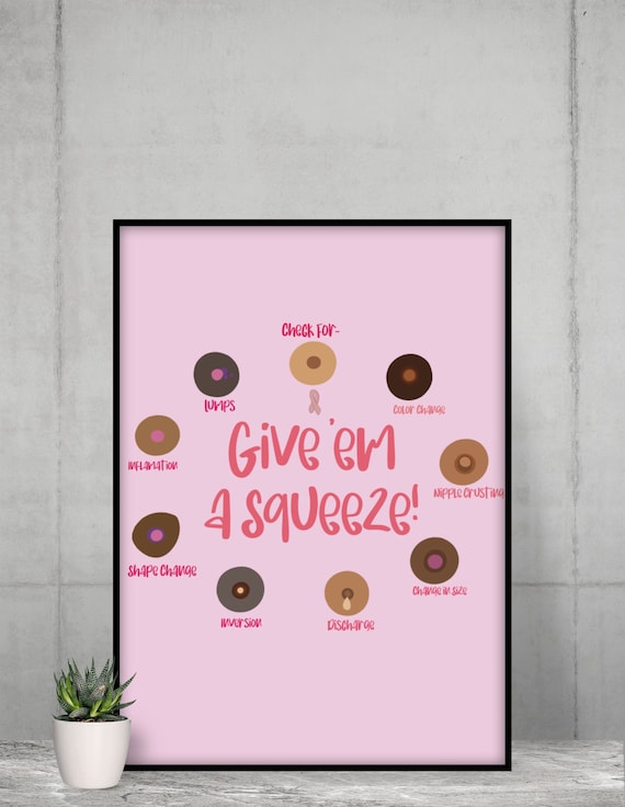 Buddy Check Self Check Breast Cancer Awareness PNG Image - Etsy