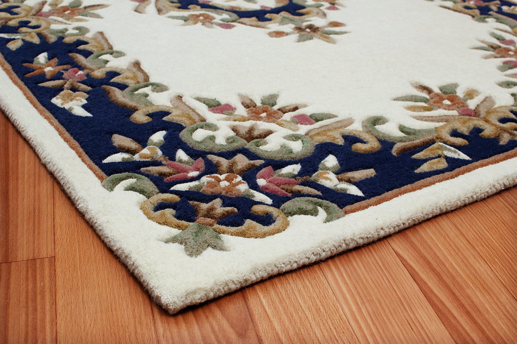 Royal Aubusson Cream/ Blue Traditional Wool Rug - Etsy UK