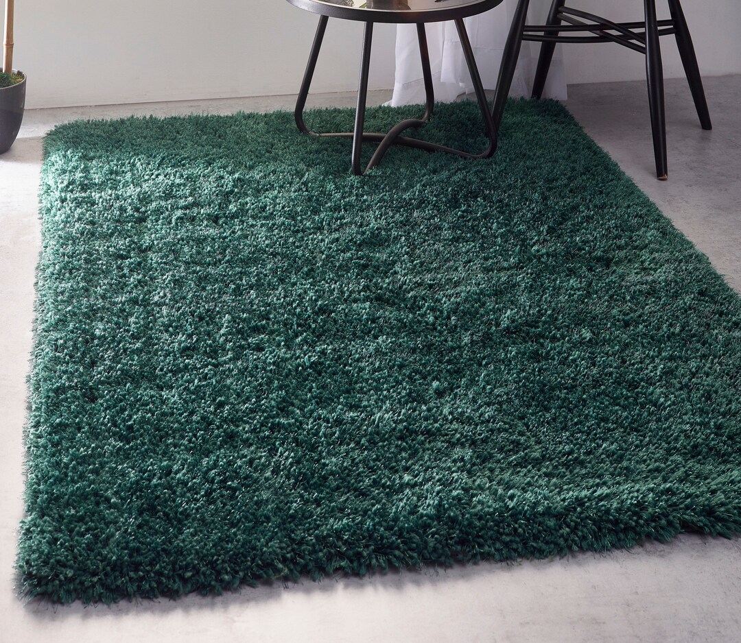Chicago Forest Green Polyester Plain Rug - Etsy UK