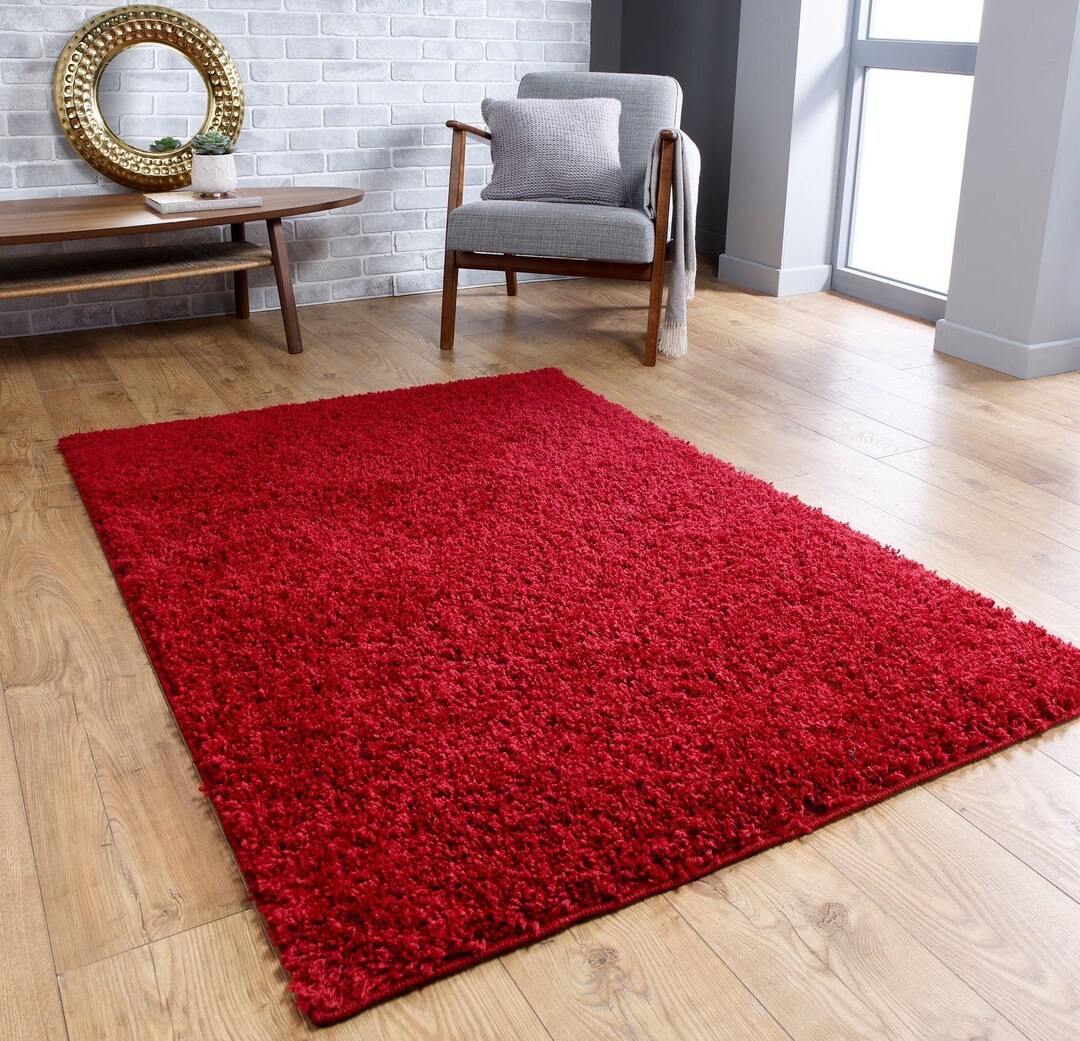 Red Shaggy Rug Isla Range - Etsy