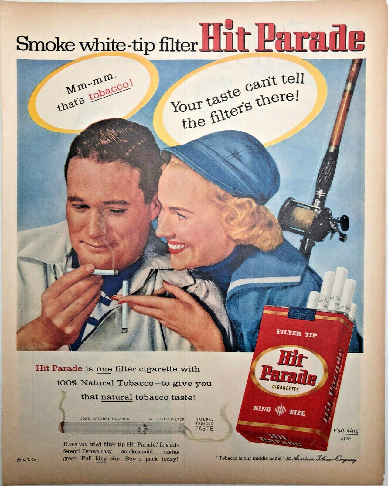 Vintage 1957 Hit Parade Cigarettes Print Ad Art Couple With - Etsy UK