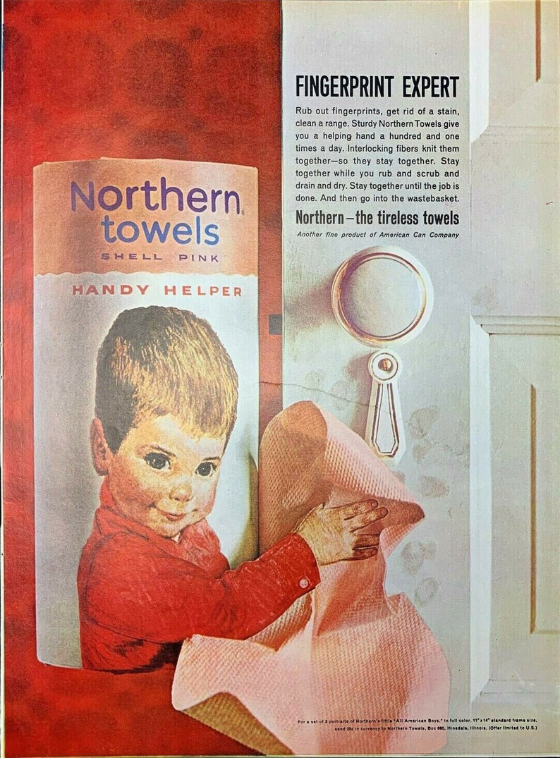 Vintage 1962 Shell Pink Northern Paper Towels Print Ad - Etsy