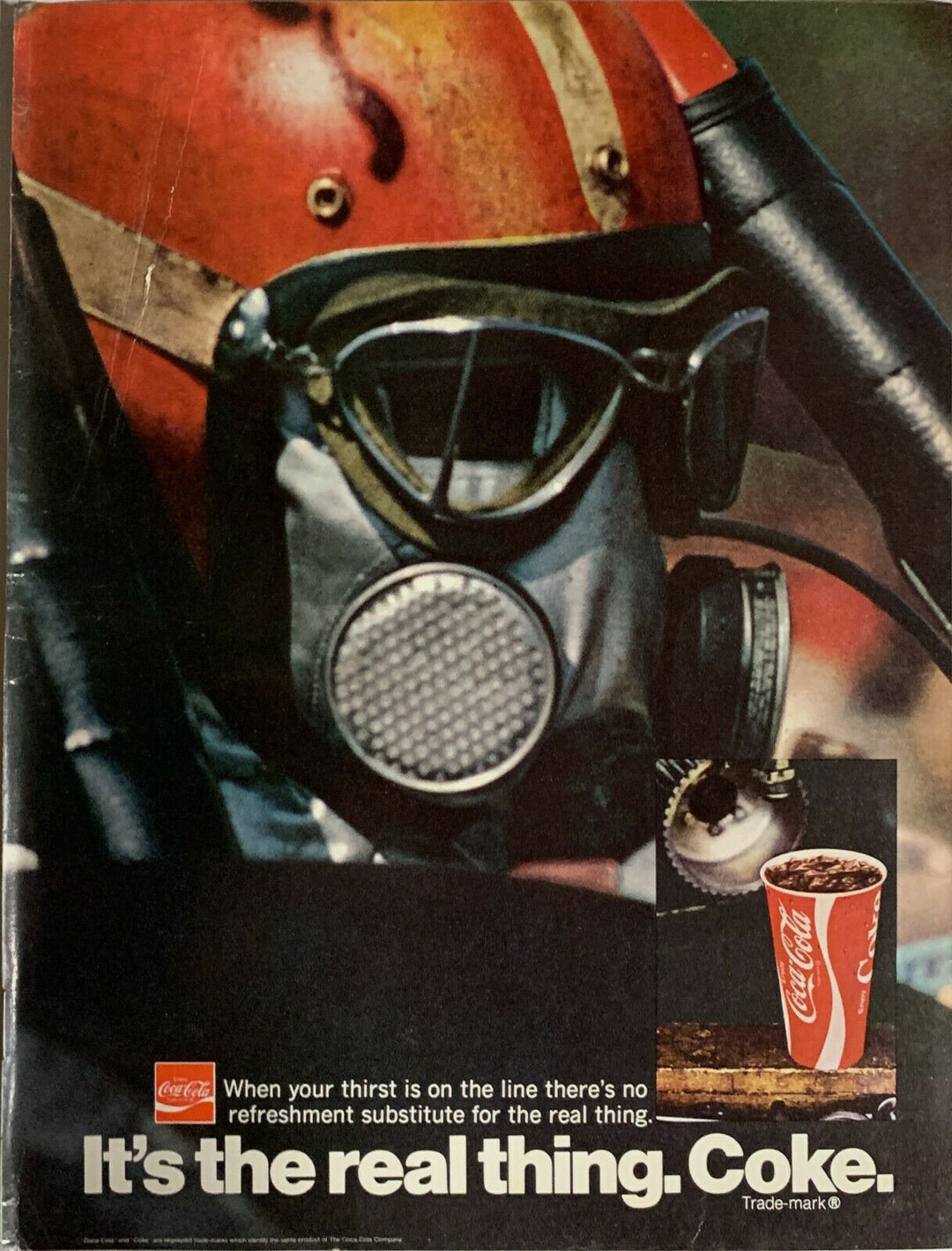 Vintage 1971 Coca-cola It's the Real Thing Race Car Dragster Print Ad ...