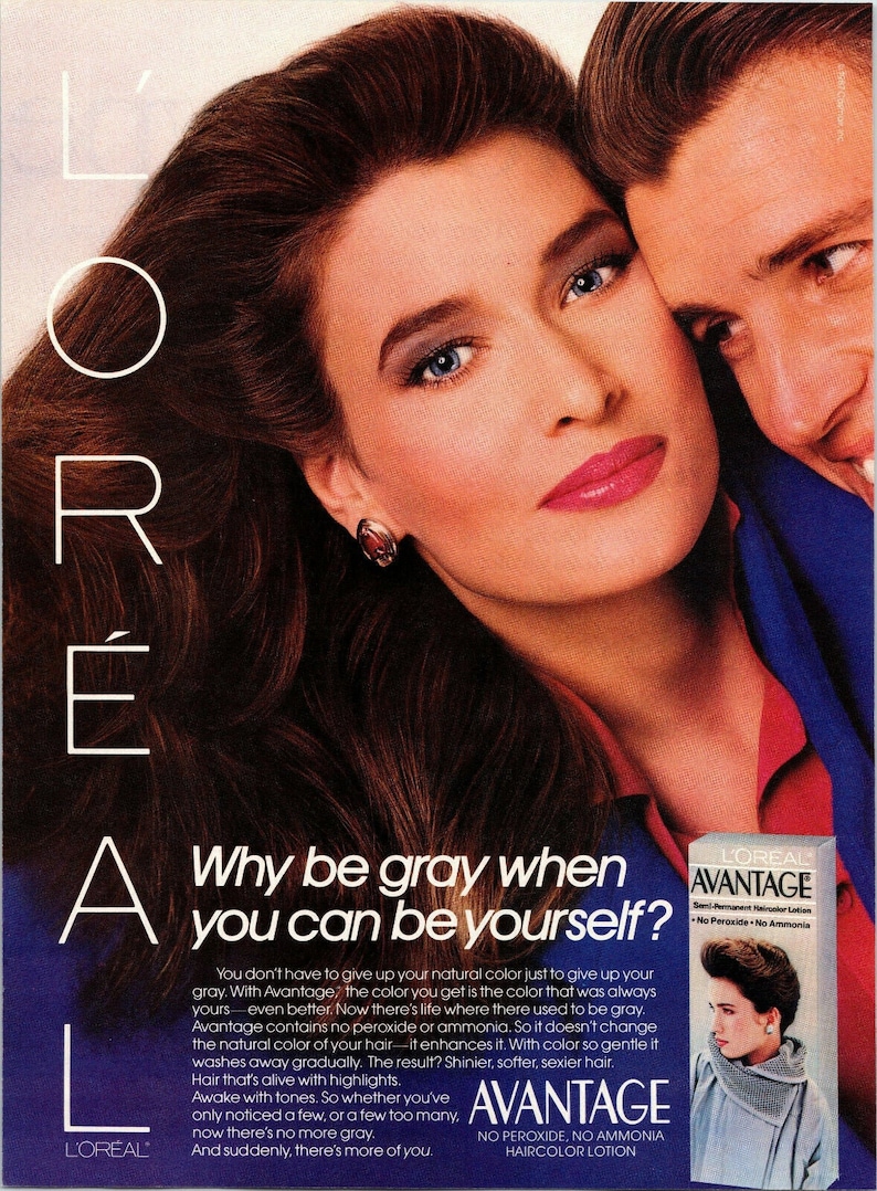 Vintage 1986 L'oreal Avantage Hair Color Print Ad | Etsy