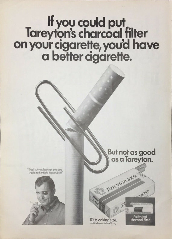 Vintage Tareyton Cigarettes Print Ad Man With Black Eye | Etsy