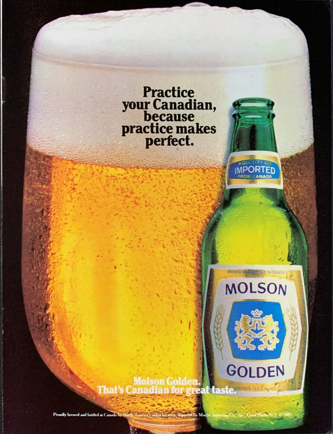 Vintage 1983 Molson Golden That's Canadian for Great Print - Etsy