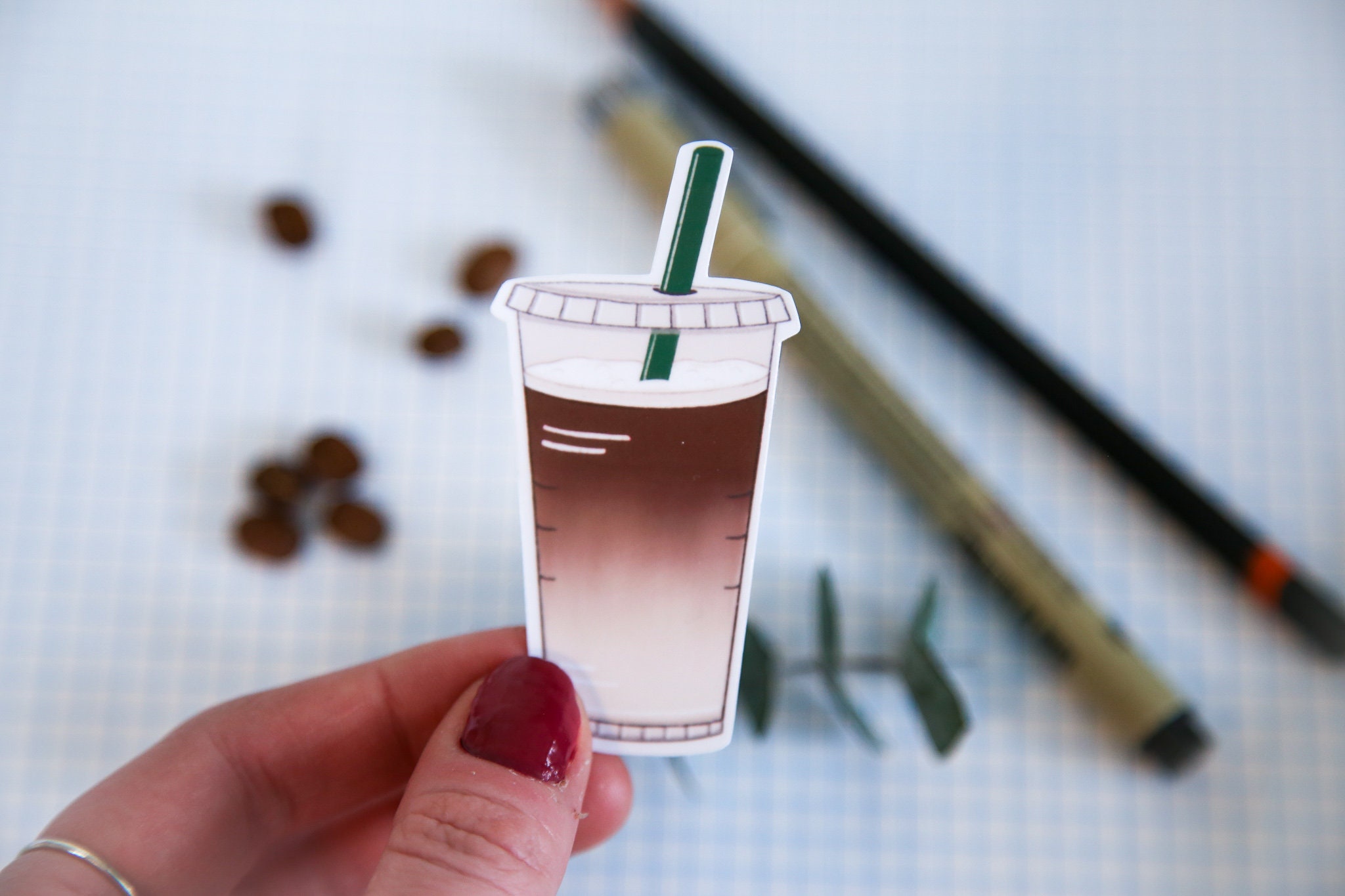 Iced Coffee Sticker / Coffee Stickers / Coffee Lover Sticker / | Etsy