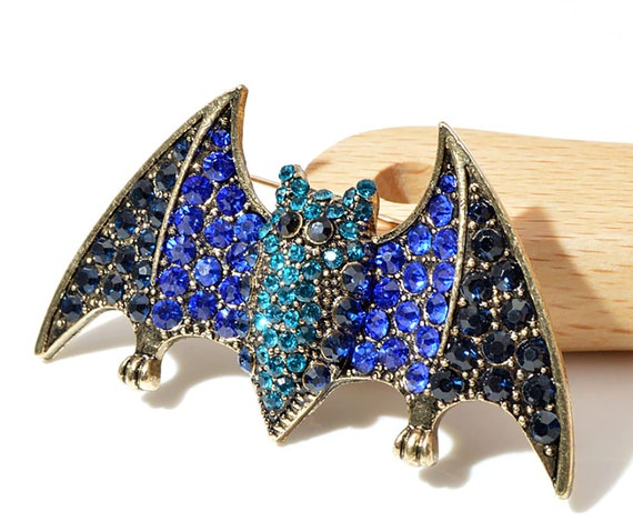 Large Golden Metal Bat Animal Halloween Horror Embellished - Etsy