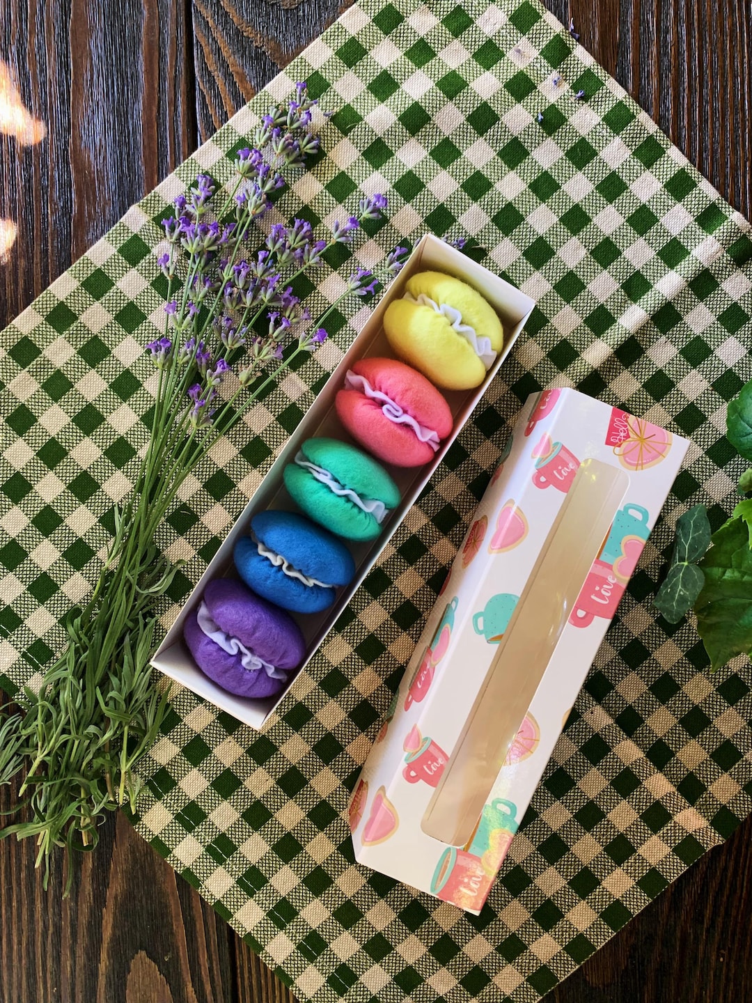 Felt Macaroons 5 PCS + Box Play Kitchen Food - Pretend Kitchen ...