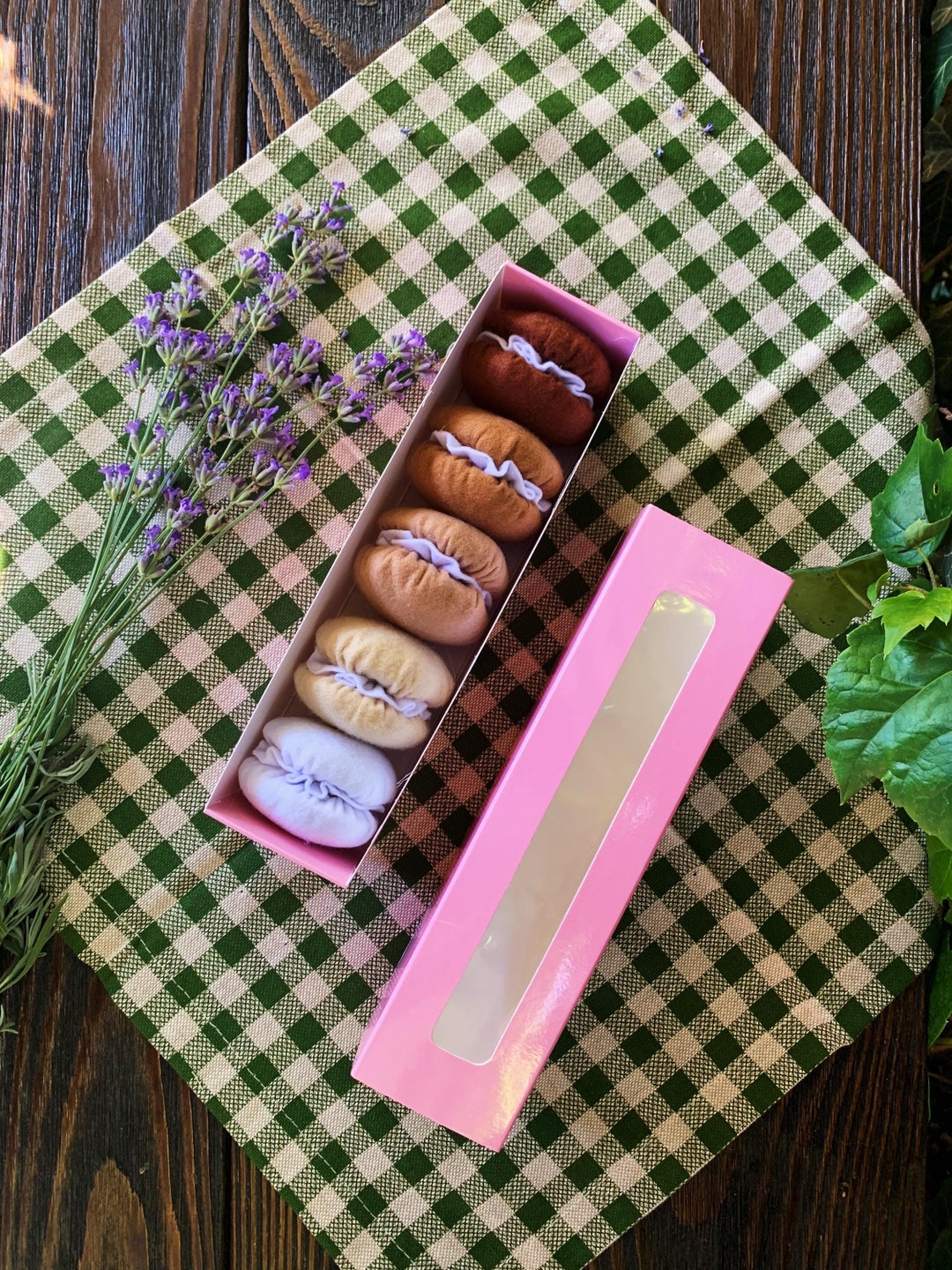 5 PCS Felt Coffee Macaroons + Box Play Kitchen Food - Pretend Kitchen ...