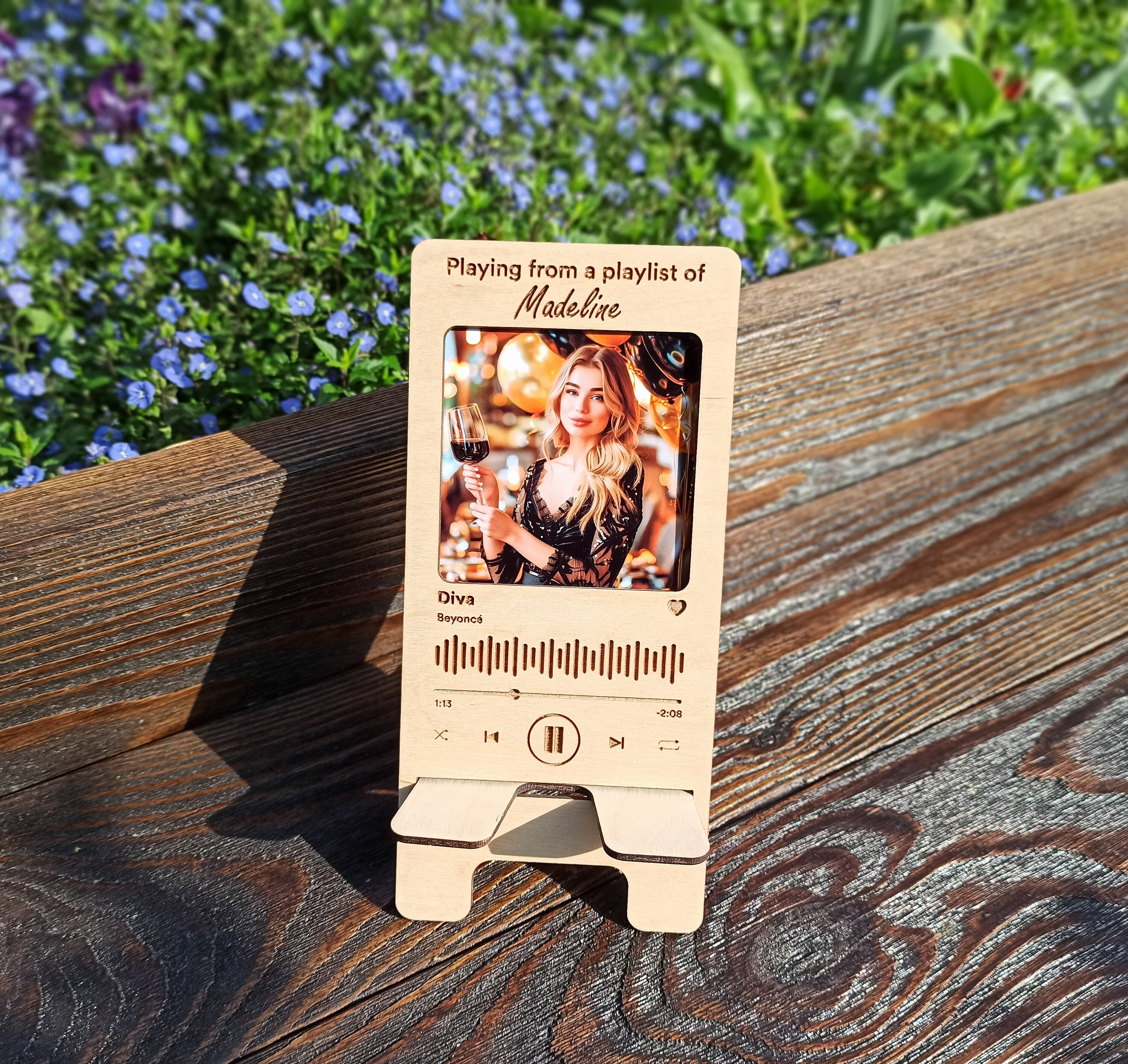 Custom Made Picture Frame Phone Stand | Personalized Wooden Mobile ...