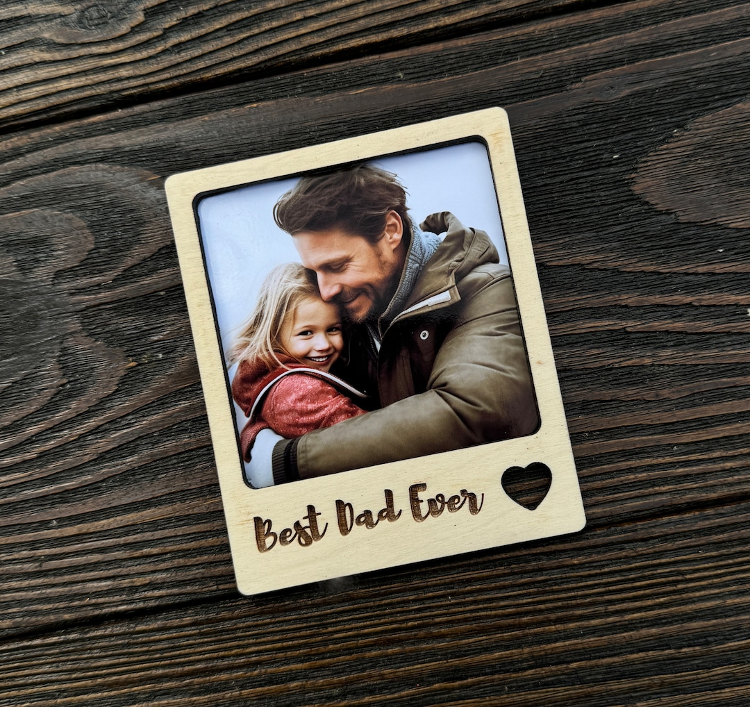 Best Dad Ever Custom Fridge Magnets | Personalized Wooden Magnet Photo ...