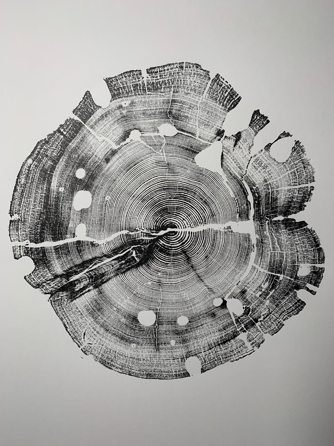 Wood Art Tree Ring Print Handmade | Etsy