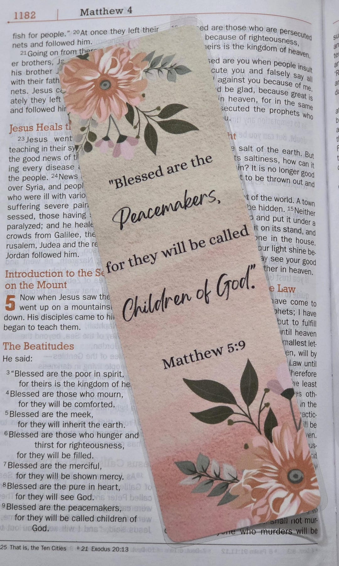 Bible Bookmark: Matthew 5 9 | Bible Accessory - Etsy