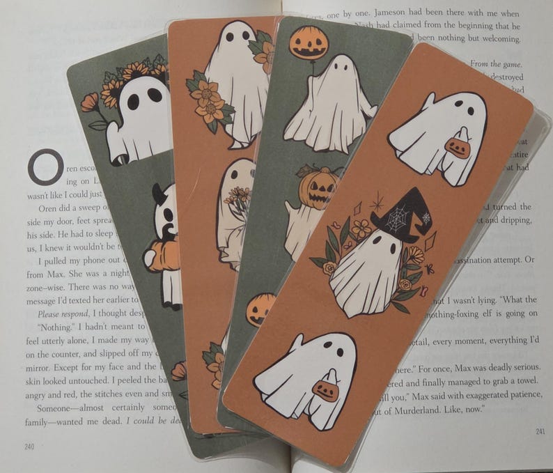 Halloween Bookmarks | Cute Ghosts | Spooky | Pack of 4 - Etsy