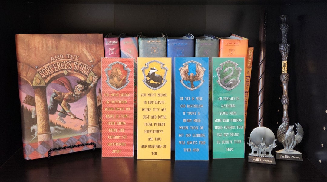 HP Bookmarks Hogwarts Houses Magic Bookmark HP Lovers - Etsy