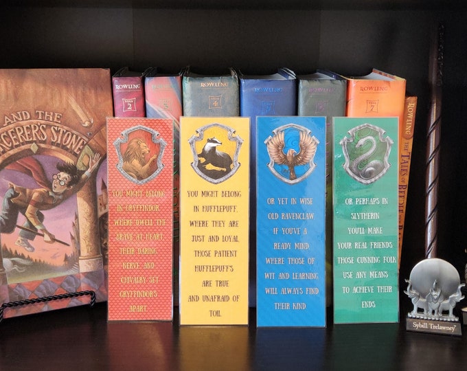 HP Bookmarks Hogwarts Houses Magic Bookmark HP Lovers Gift for Book ...