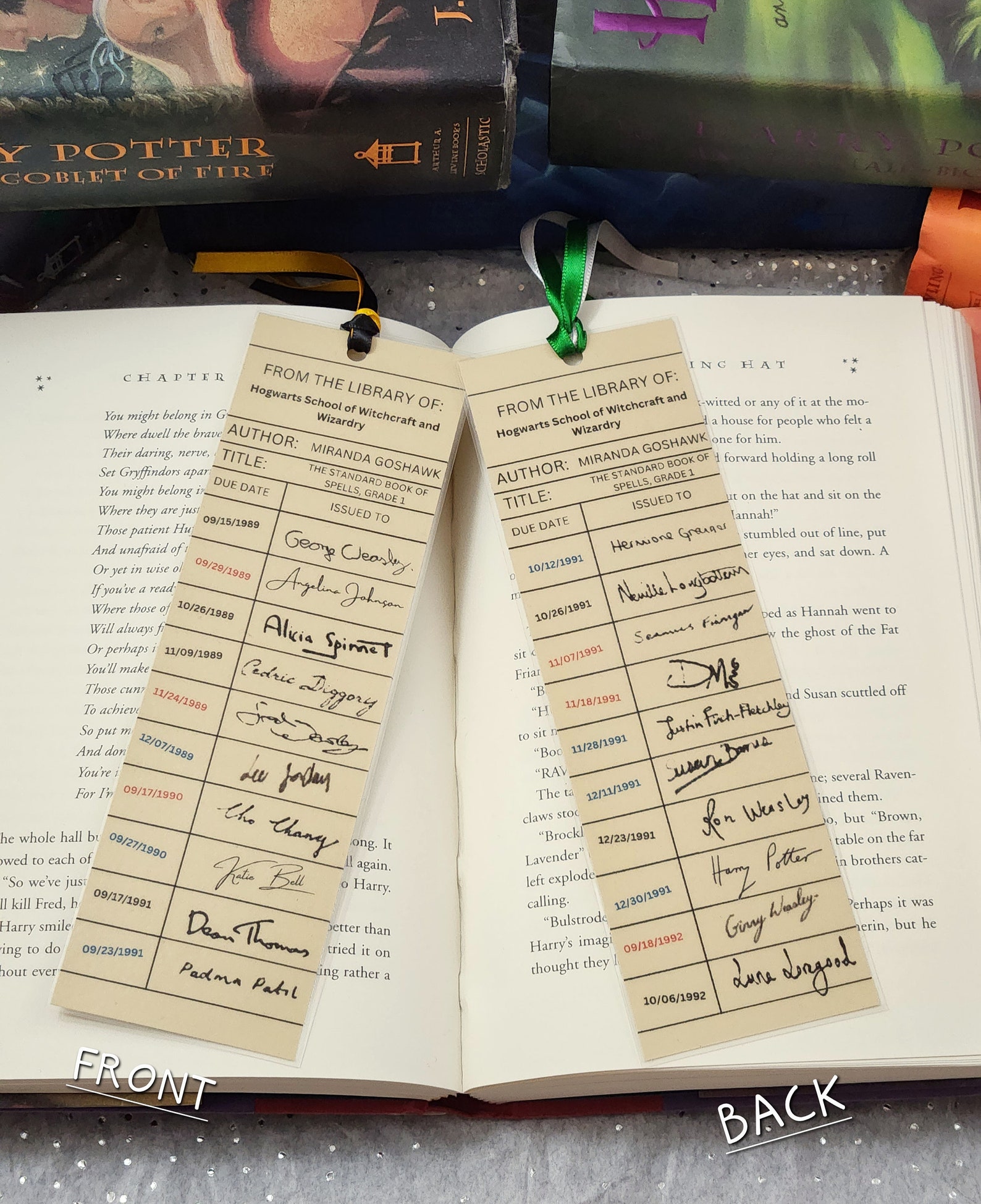 HP Bookmarks | Hogwarts Library Bookmark | Wizard Gift | Book Lover ...