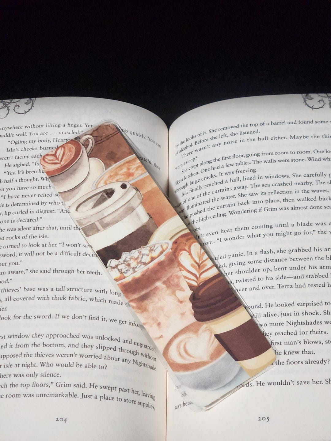 Coffee-themed Laminated Bookmark: Gift for Book Lover - Etsy