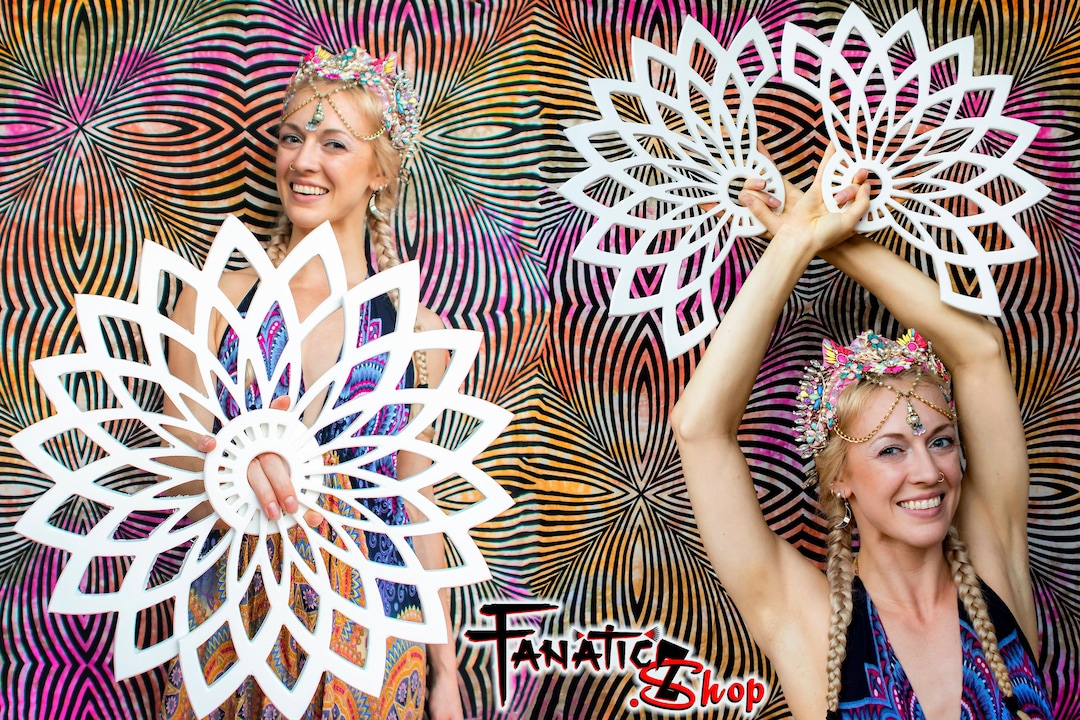 Sunflower - 1.5" Tech Grip Flow Fans, Day Fans, Tech Fans, Fan Poi Hula ...