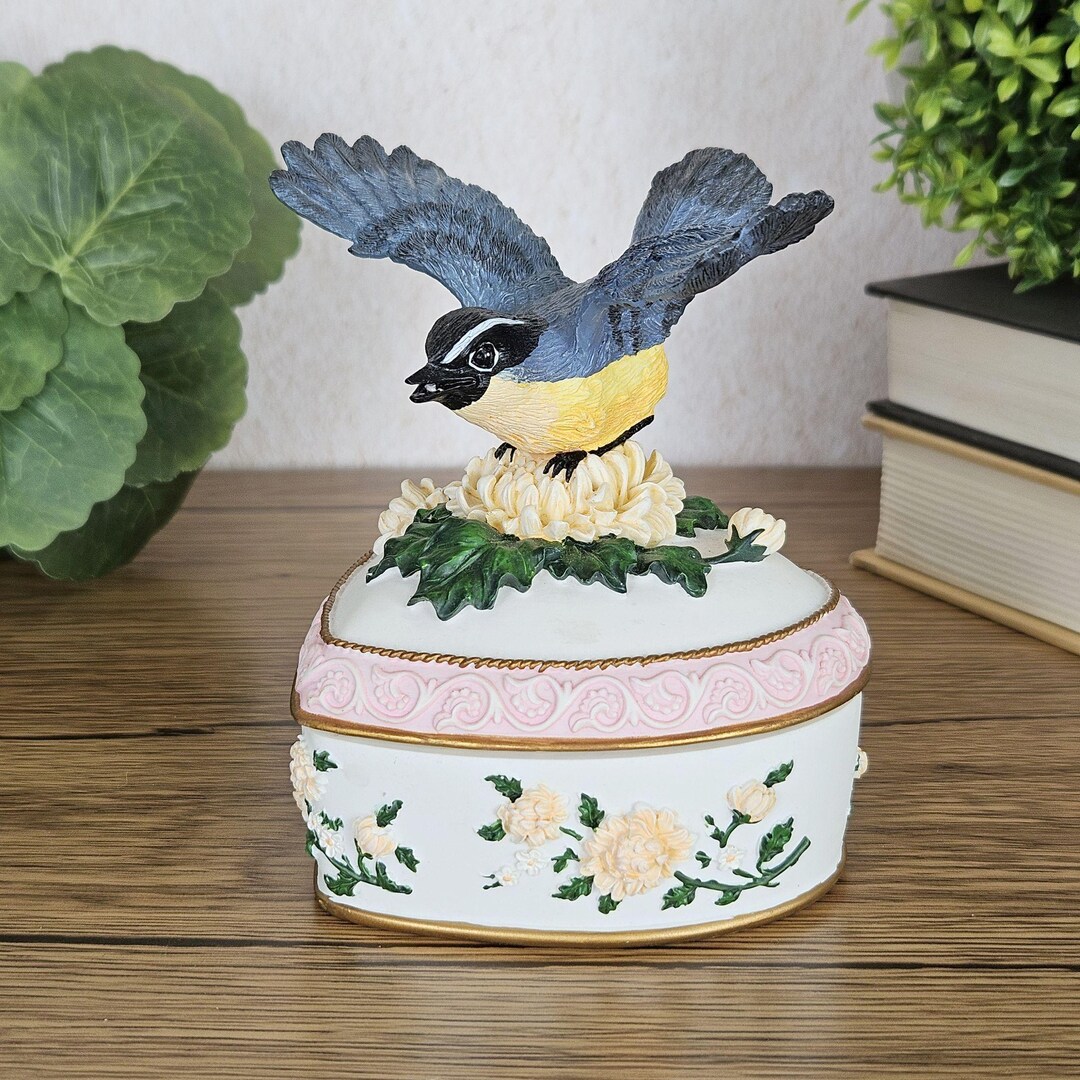 Heart Shaped Trinket Box Blue Bird Music Box Plays You Are so Beautiful ...