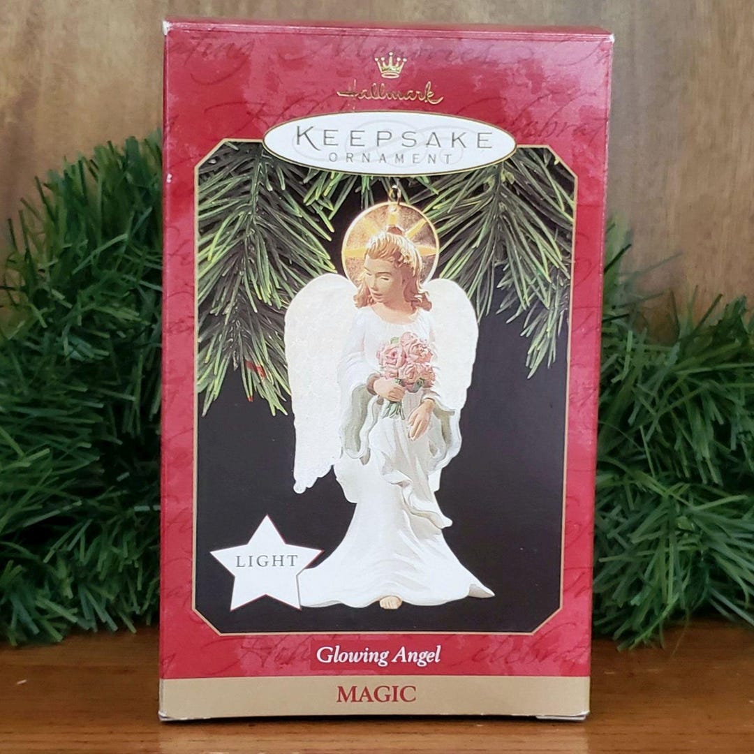 1997 Hallmark Lighted Angel Ornament, Magic Keepsake Glowing Angel ...