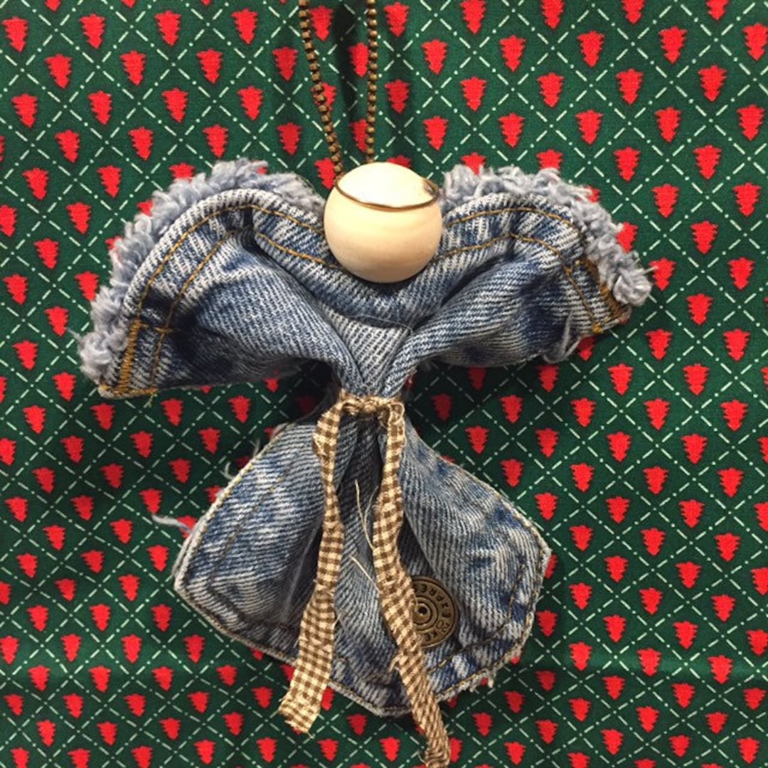Denim Angel Ornament - Etsy