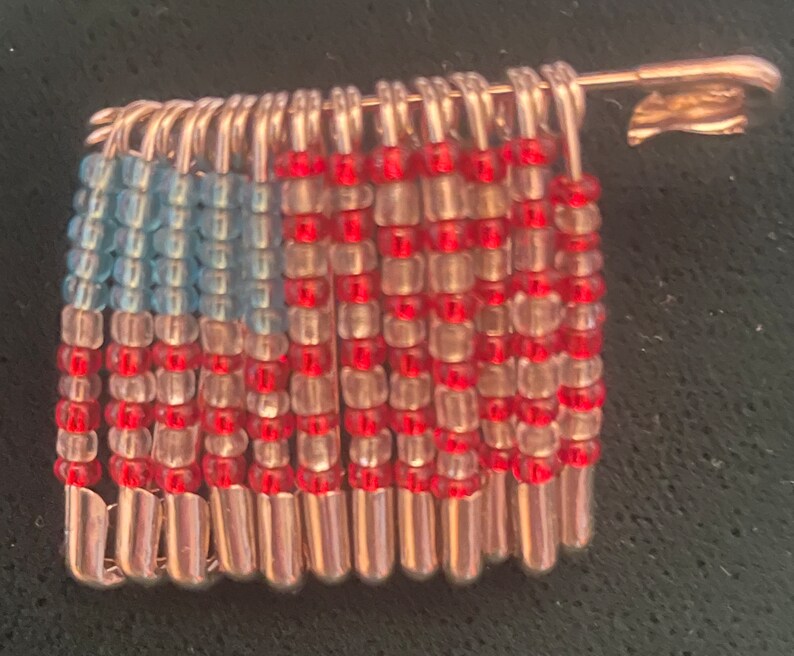 Pins. Beaded Pins. Safety Pin Fashion. Patriotic Craft. Holiday Pins ...