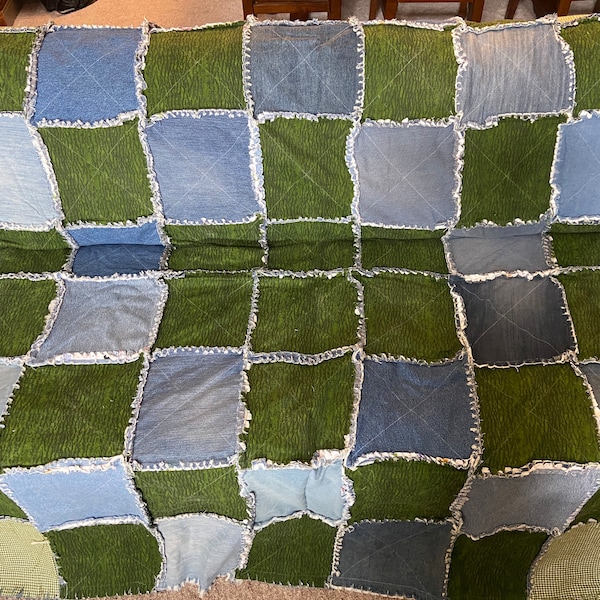 Rag Quilt Pillow - Etsy