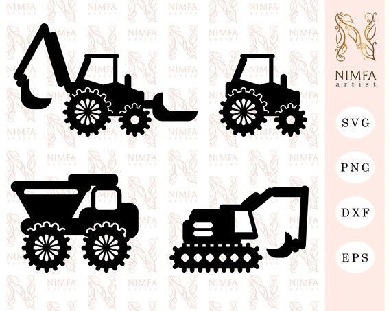 Construction Svg Tractor Svg Files for Cricut Excavator Svg - Etsy