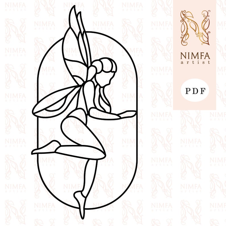 Stained Glass Pattern, Fairy, Fairies, Fairy Painting, Mandala, Digital ...