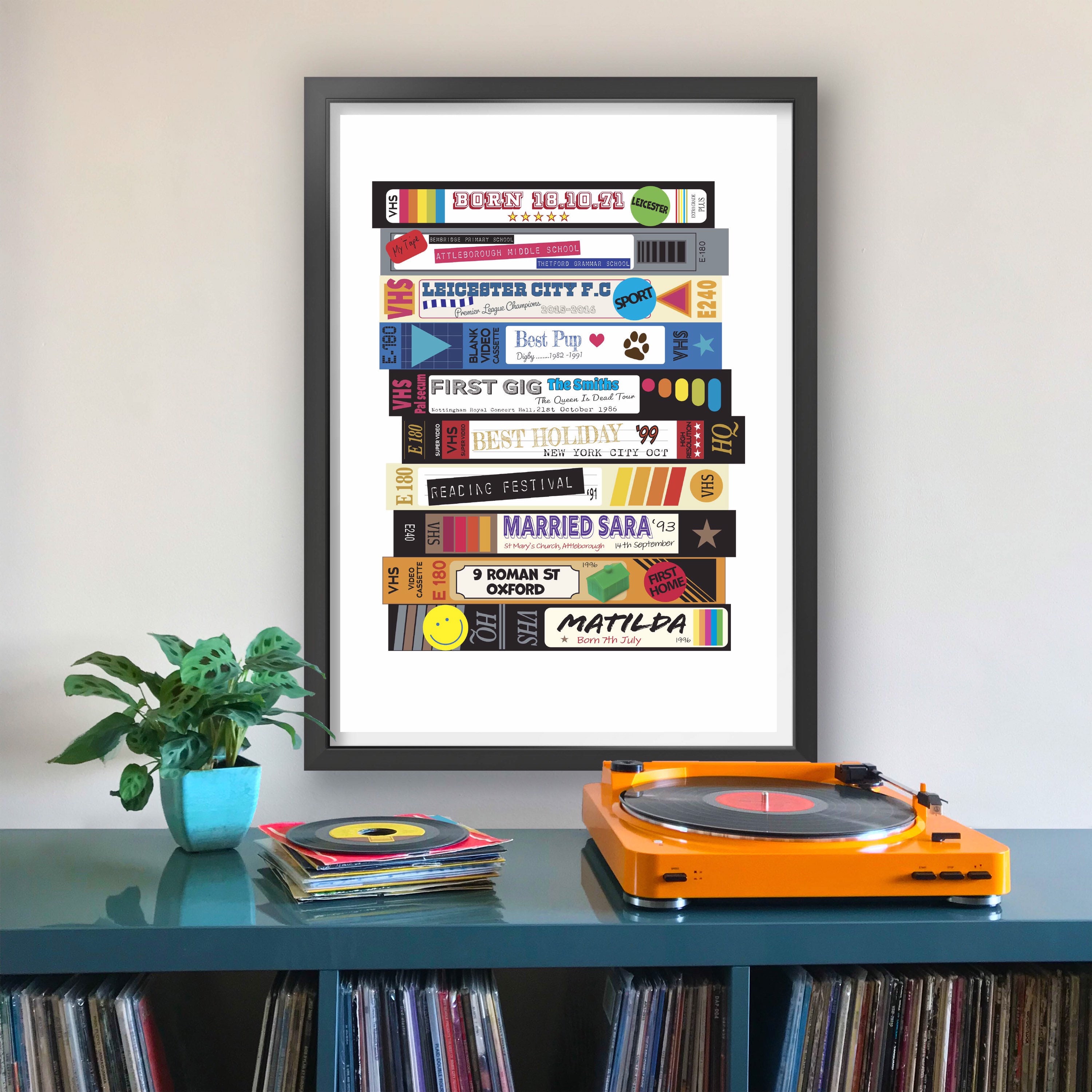 Personalised Couple Gift VHS Tape Art Print/poster Home Video - Etsy