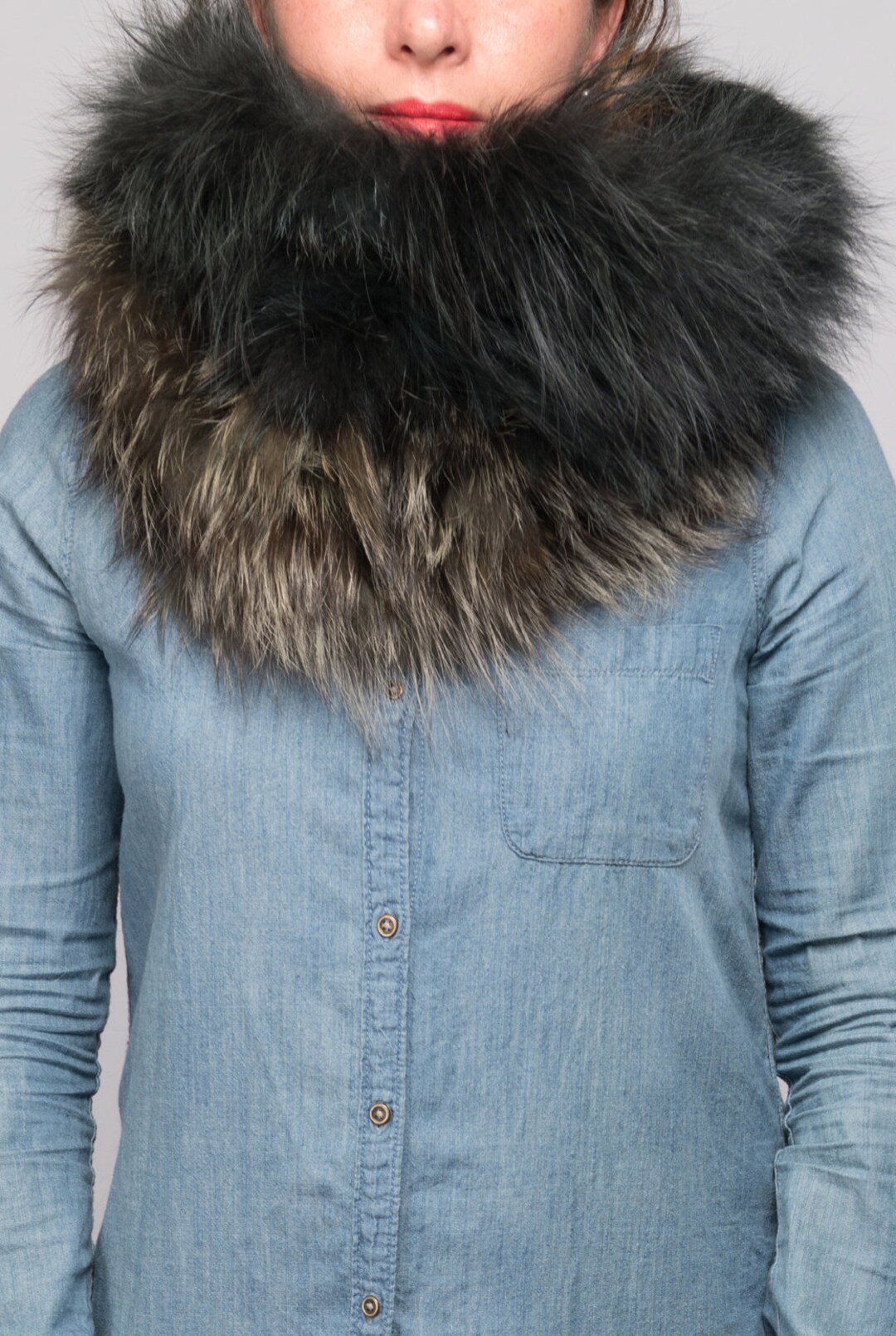 Green Two-tone Fox Fur Snood - Etsy