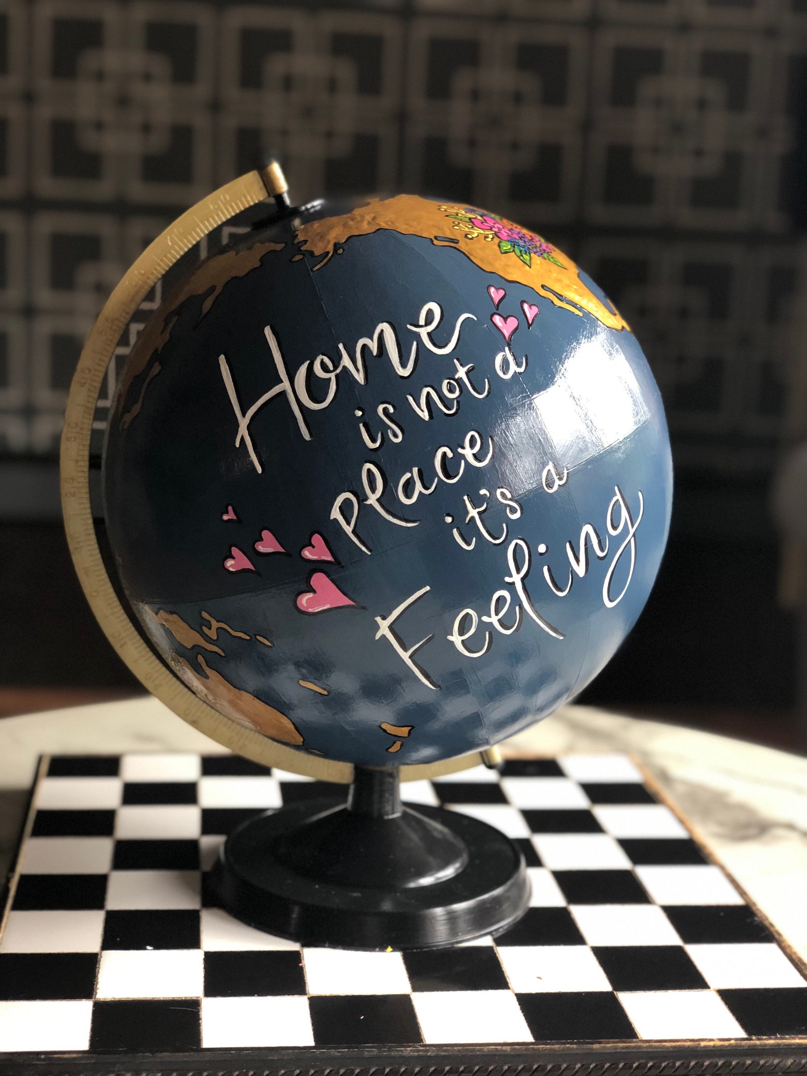 Hand Painted Up-cycled Globe - Etsy
