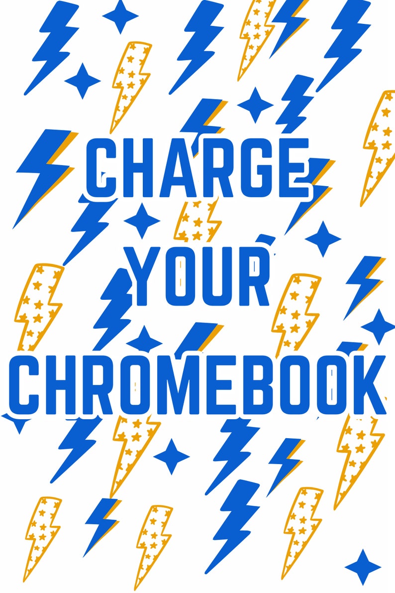 Charge Your Chromebook Poster: Preppy Classroom Decor (digital Download ...