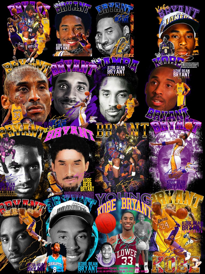 Kobe Bryant 30 Premium PNG Design Bundle | From College to NBA | *3 ...