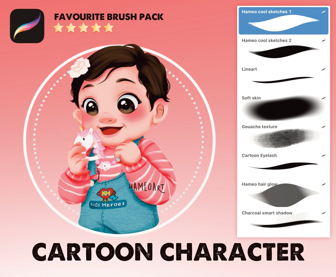 Cartoon Character Brush Pack Procreate Brush Set Procreate - Etsy