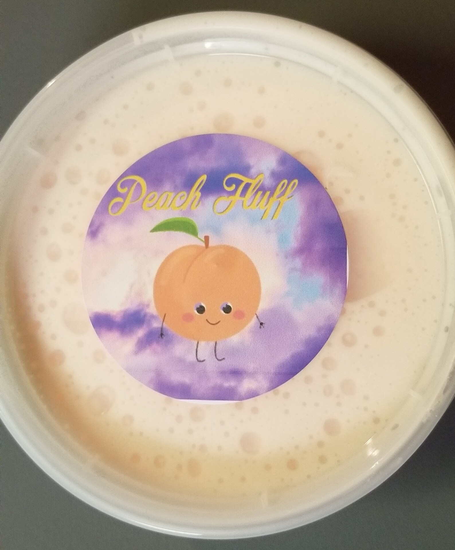Peach Scented Peach Fluff Cloud Slime With FREE Pineapple Squishy Key ...