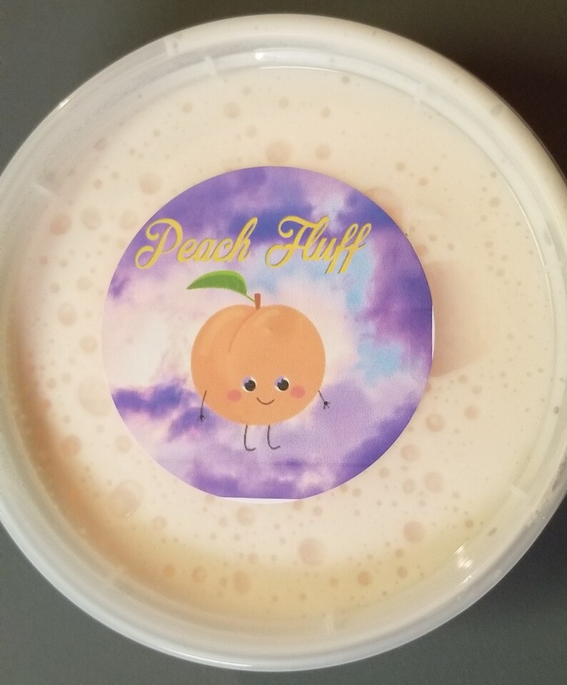 Peach Scented Peach Fluff Cloud Slime With FREE Pineapple Squishy Key ...