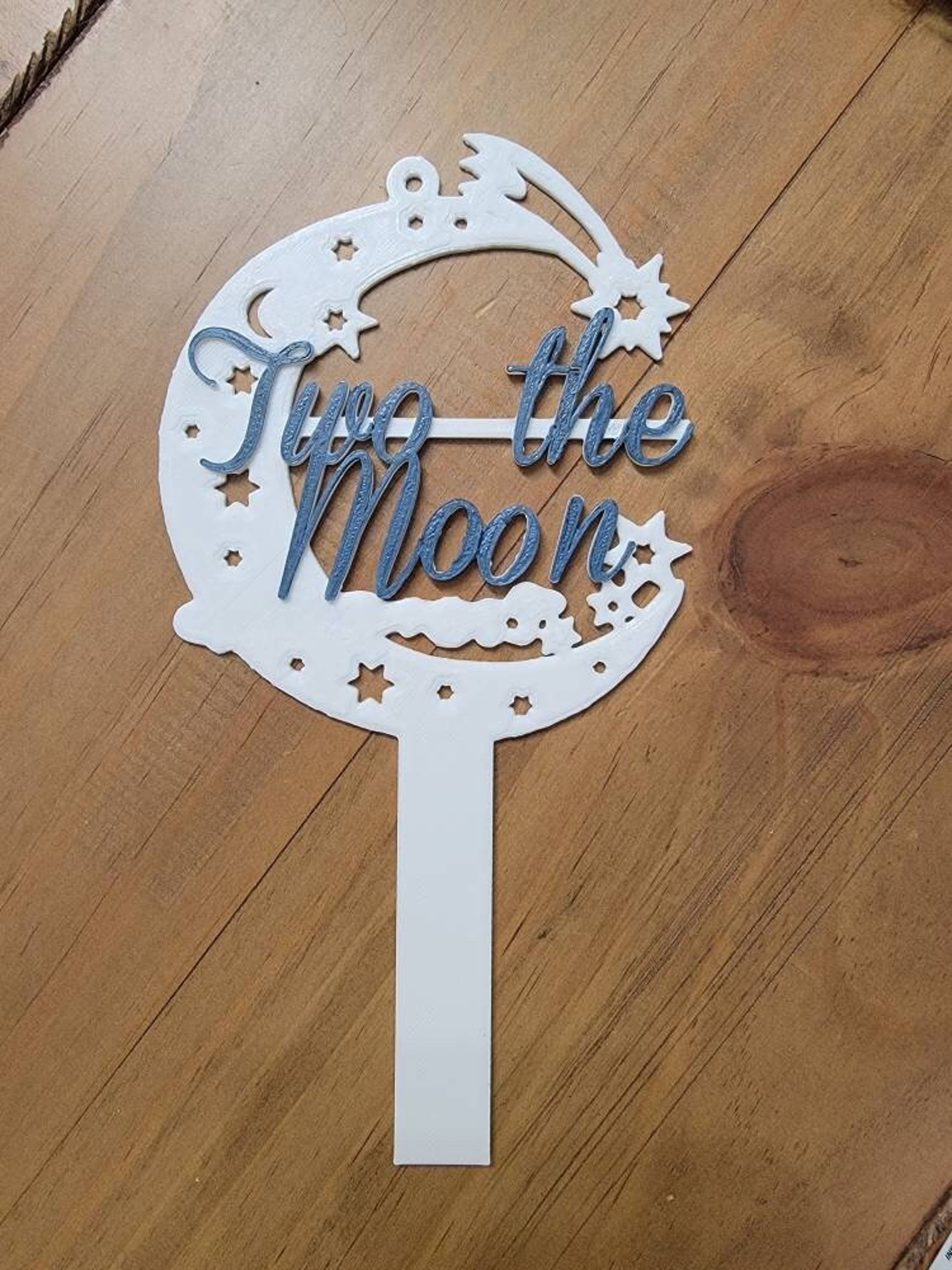 Two the Moon Cake Topper Cake Topper Personalized Birthday Cake Topper ...