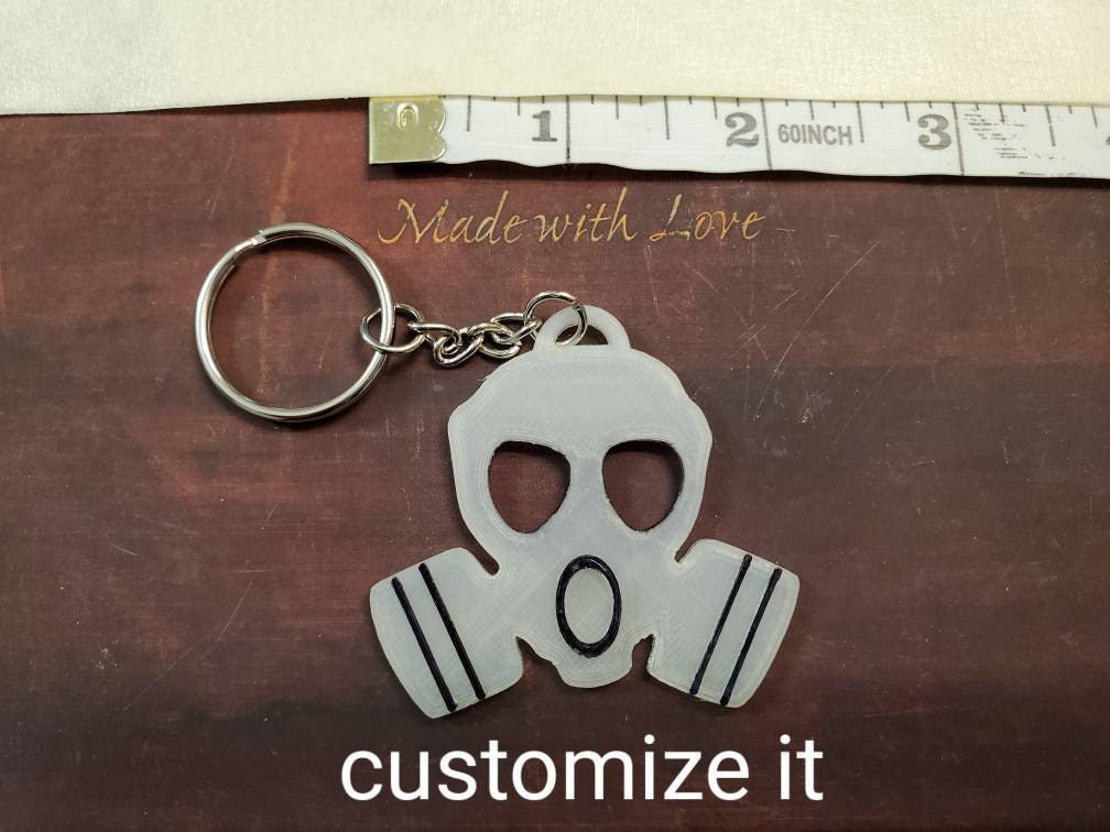 Gas Mask Glow in the Dark Keychain - Zipper Charm Pendant - Etsy