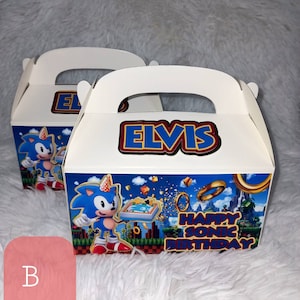 Sonic Gable Boxes; Sonic Birthday Decor - Etsy