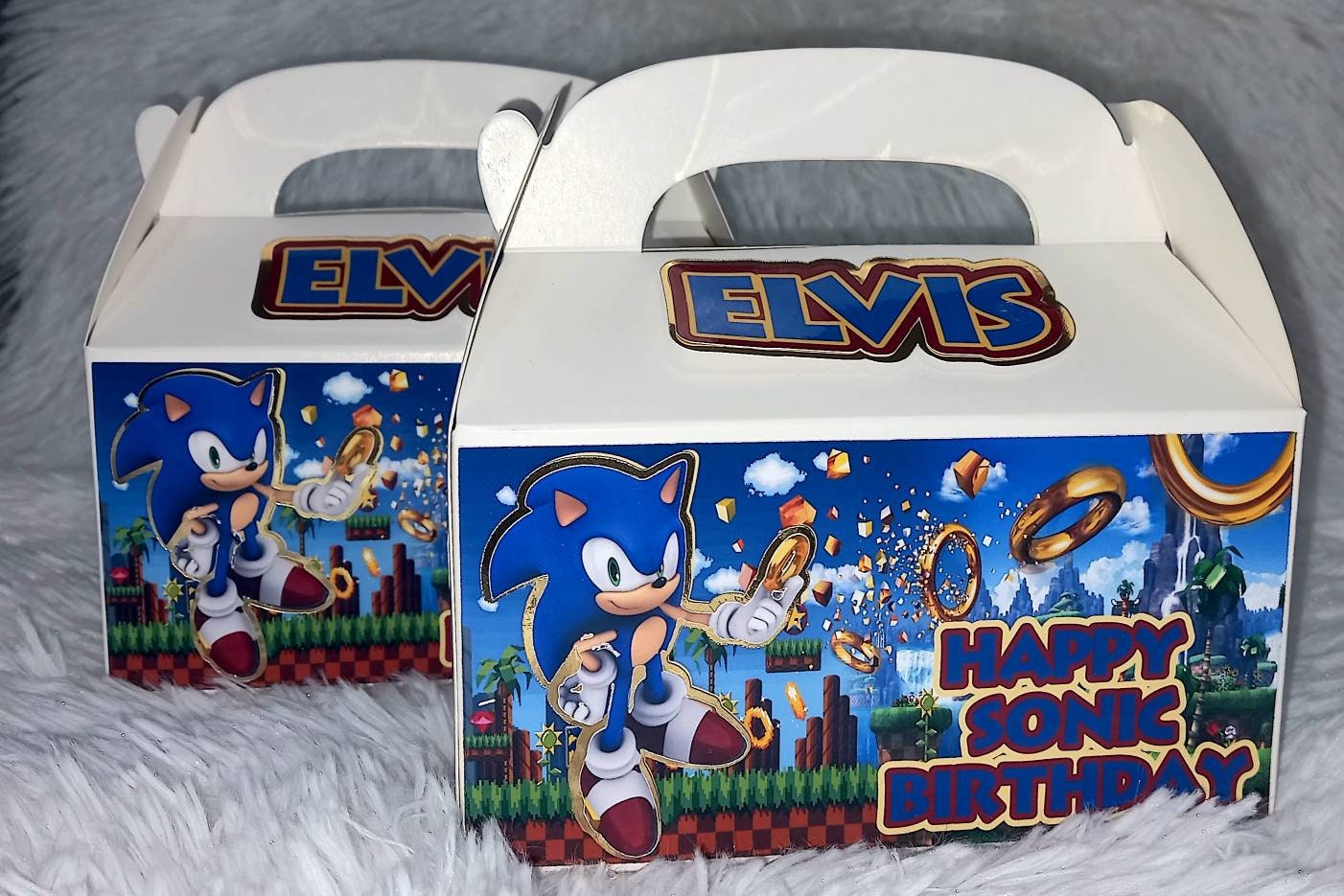 Sonic Gable Boxes; Sonic Birthday Decor - Etsy