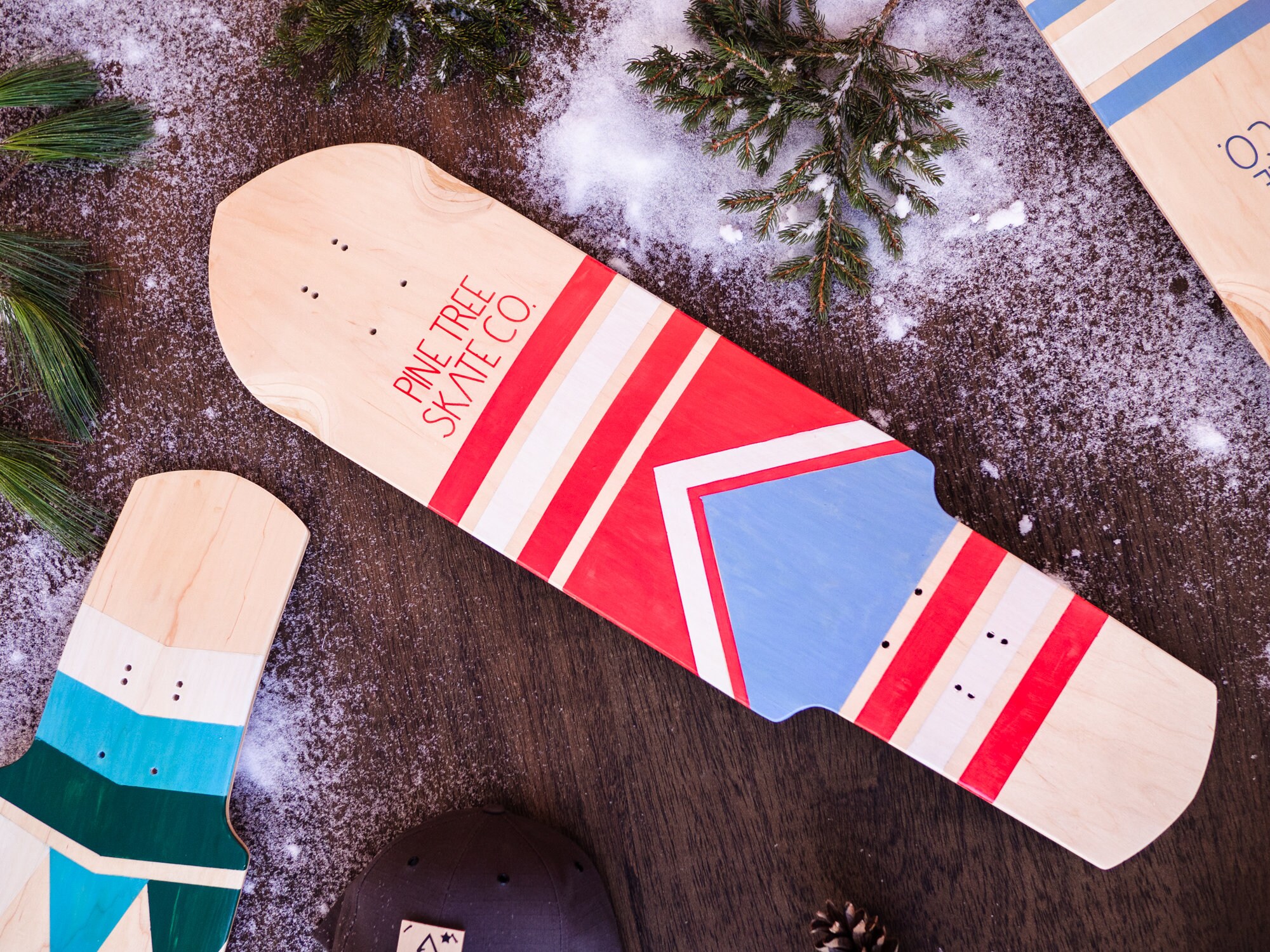Handmade Skateboard Deck Peppermint Pine Tree Skate Co. - Etsy
