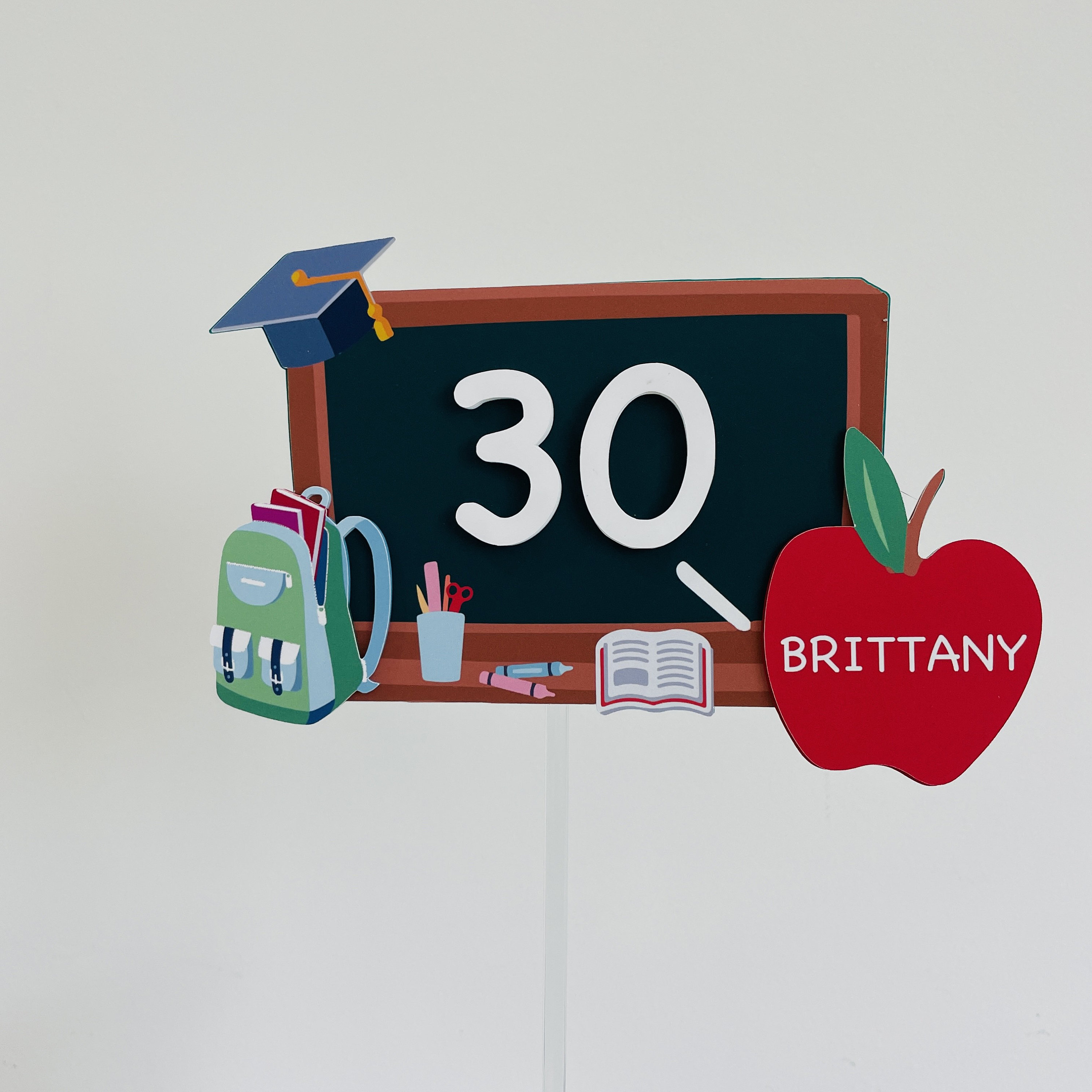 Personalized School Teacher Cake Topper Teacher Topper | Etsy