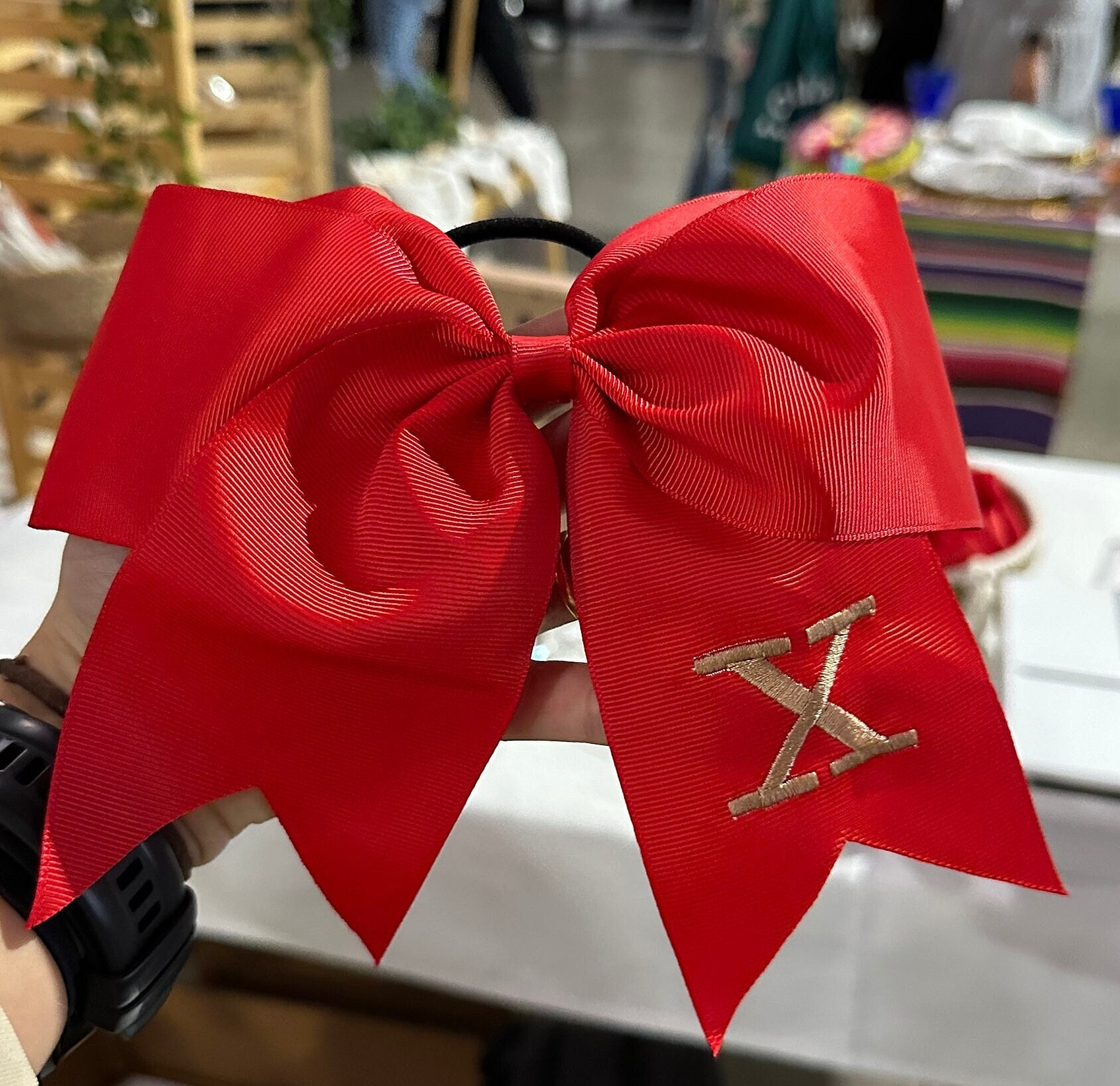 Personalized Embroidered Hair Bow, Personalized Cheerleader Hair Bow ...