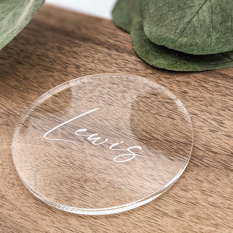 Acrylic Table Place Name Wedding Table Décor Round - Etsy UK